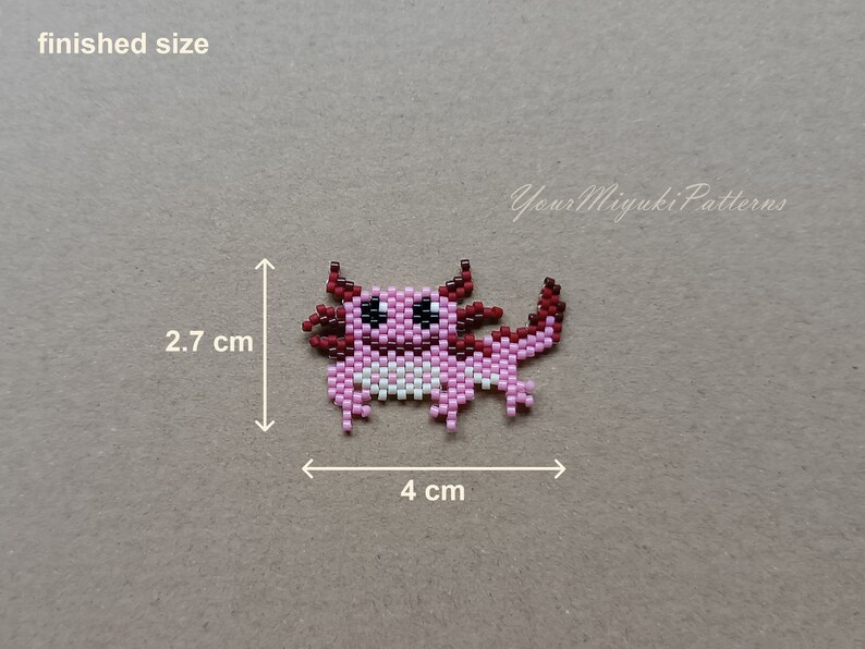Axolotl Brick Stitch Beading Pattern PDF Animal Bead Pattern Beaded Animal Beaded Axolotl ...