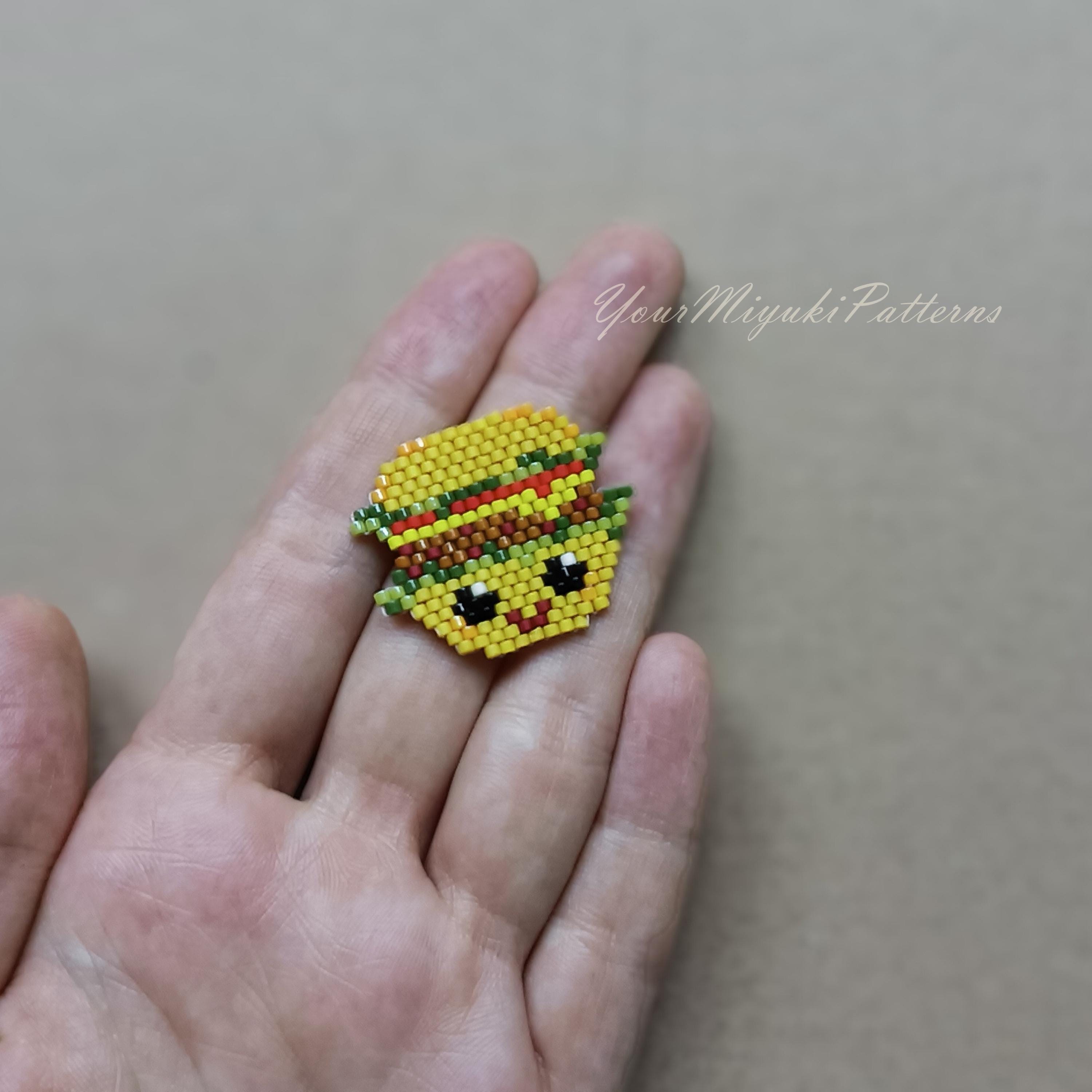 Beaded Burger, Taco Brick Stitch Pattern Set PDF Kawaii Bead Patterns ...