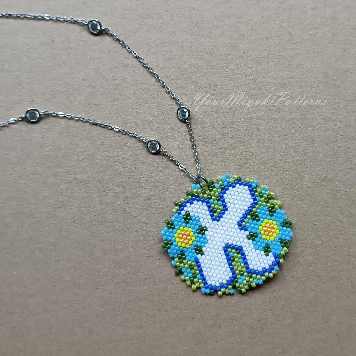 Seed Bead Pattern Floral Letter K for Brick Stitch Beading With Miyuki ...