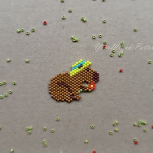 Capybara Brick Stitch Beading Pattern Set, Seed Bead Patterns, Miyuki ...