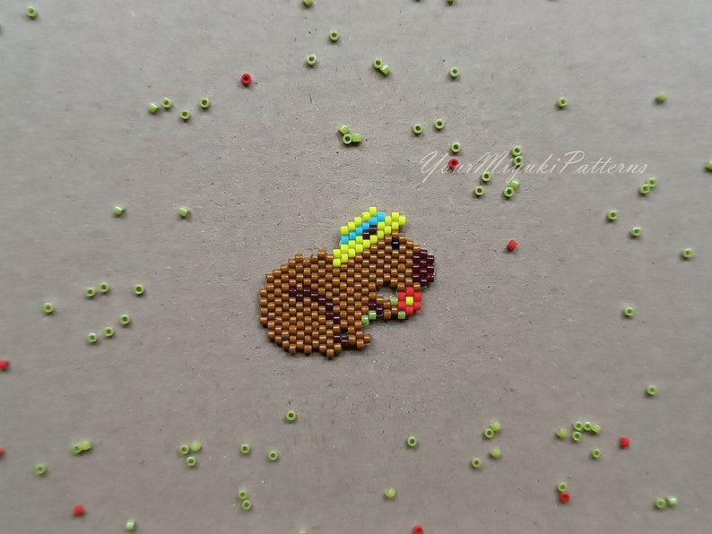 Capybara Brick Stitch Beading Pattern Set, Seed Bead Patterns, Miyuki ...
