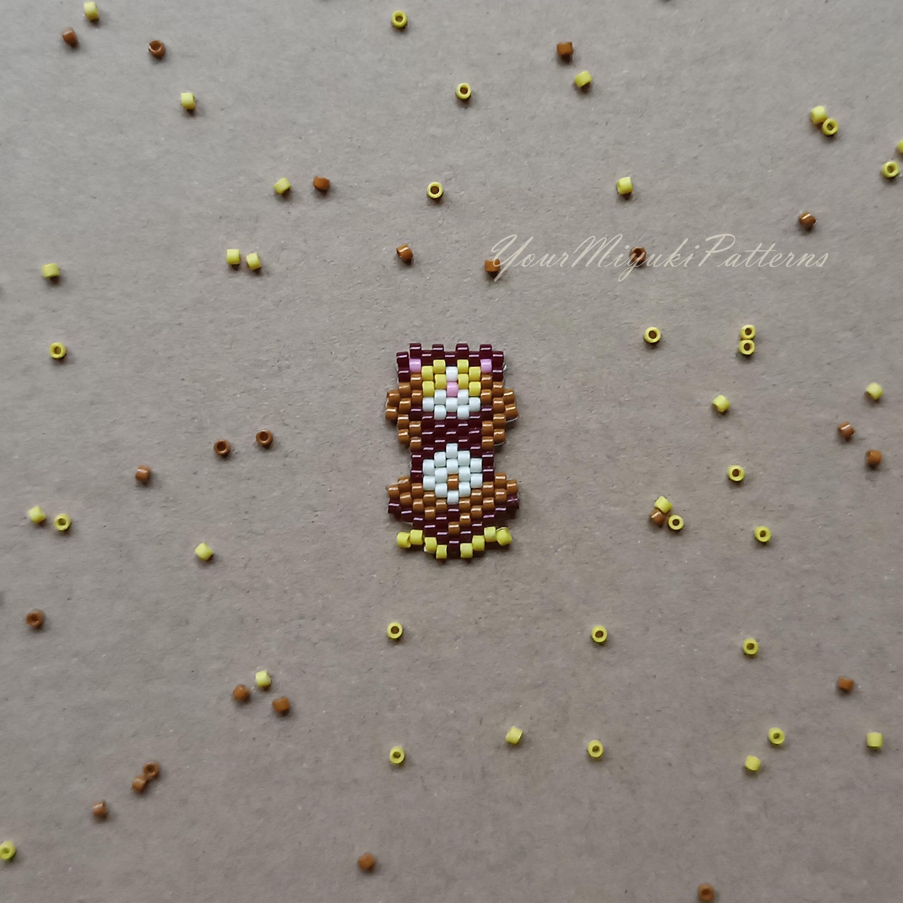 Seed Bead Pattern Monkey Brick Stitch Beading Patterns Beaded Monkey ...