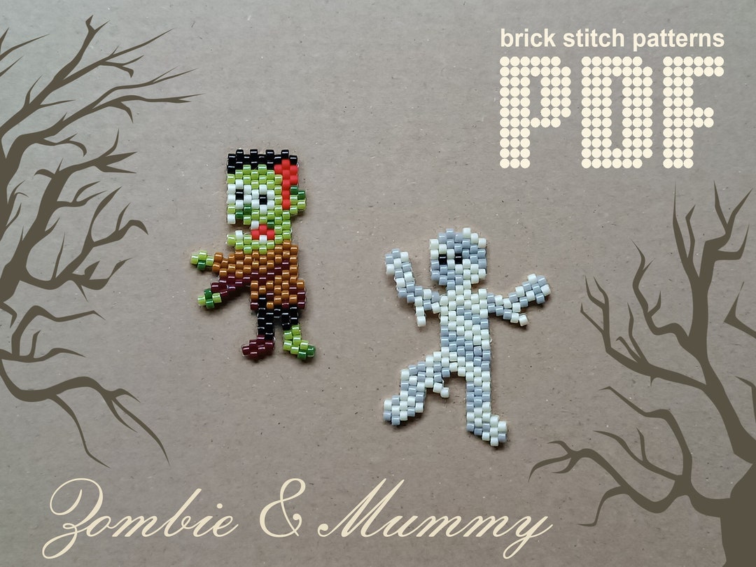 Beaded Halloween Pattern Brick Stitch Beading Tutorial Seed Bead ...