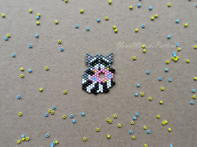 Raccoon Brick Stitch Beading Patterns PDF, Seed Bead Pattern, Animal ...