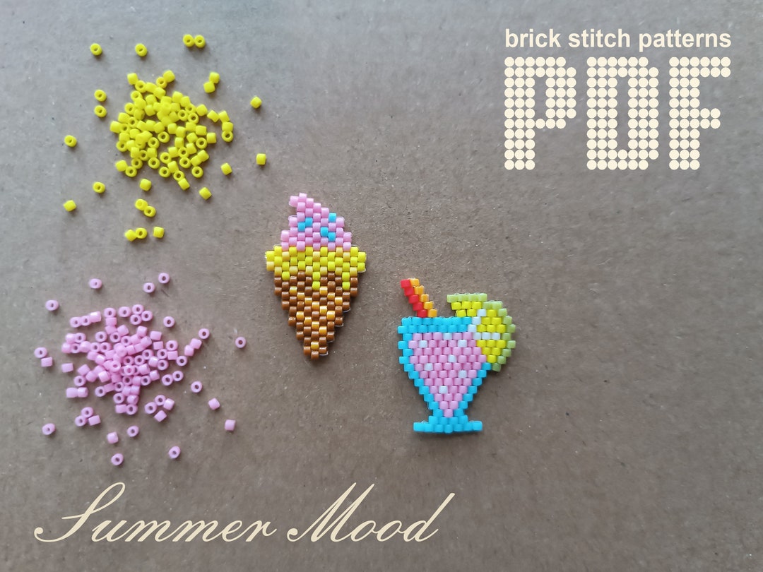 Beading Patterns PDF, Brick Stitch, Icecream, Cocktail, Seed Bead ...