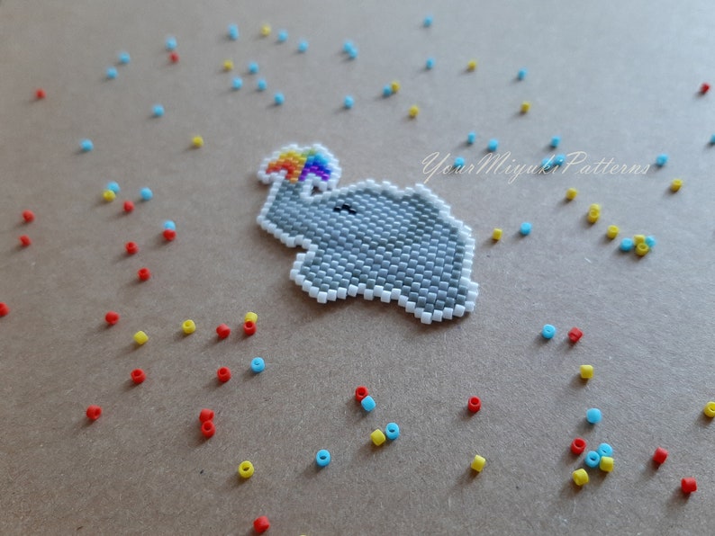 Elephant Brick Stitch Beading Pattern PDF Seed Bead Pattern Beaded ...