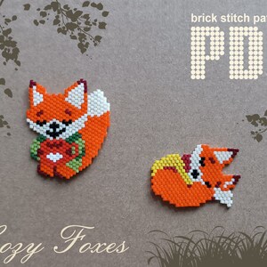 Cozy Foxes Animals Bead Pattern PDF Brick Stitch Beading Seed Bead ...