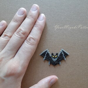 Halloween Bead Pattern, Bat Pattern for Beading, Beaded Bat, Brick ...