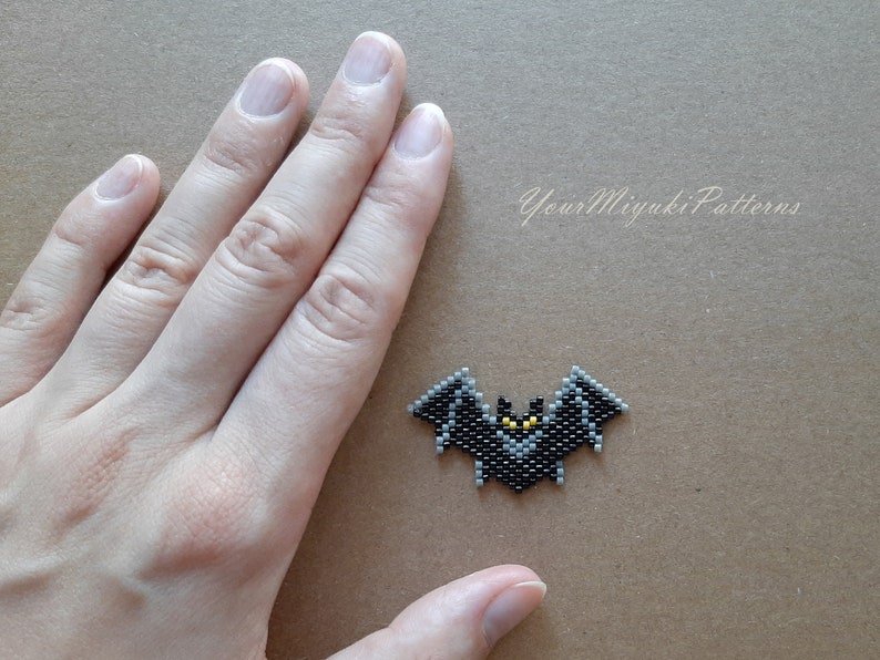 Halloween Bead Pattern Bat Pattern for Beading Brick Stitch - Etsy