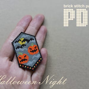 Halloween Brick Stitch Bead Pattern PDF Beading Tutorial Halloween ...