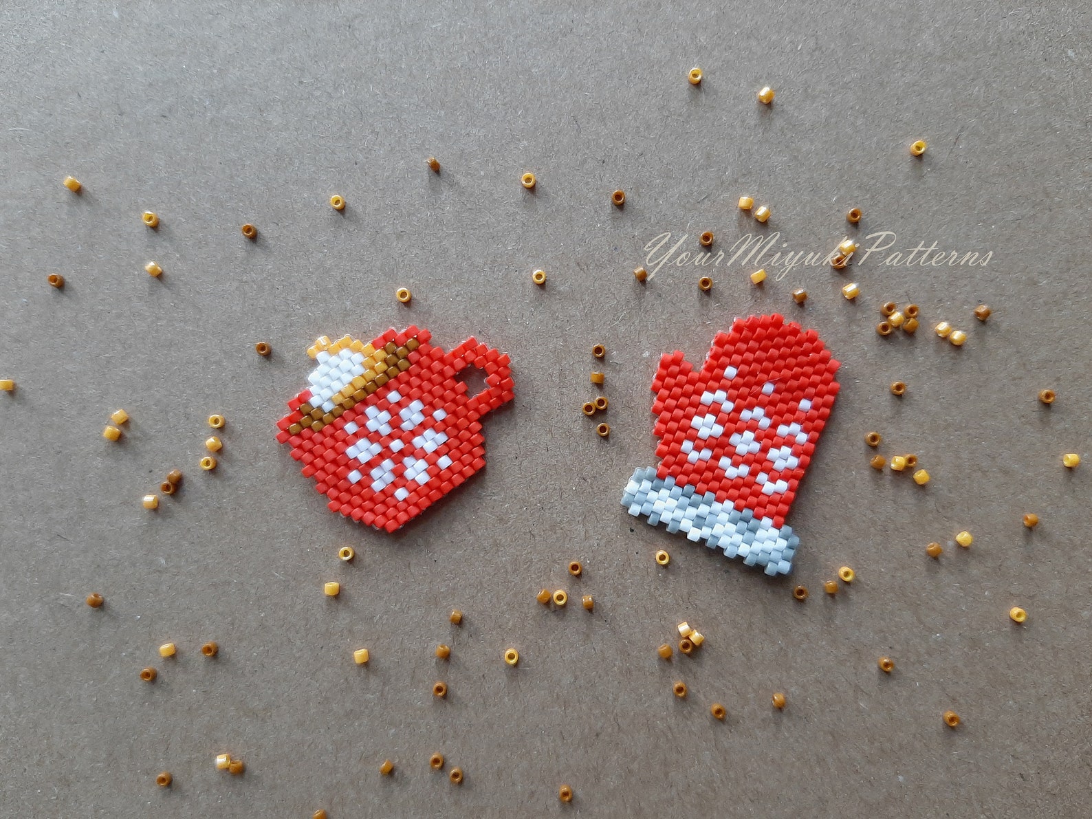 Christmas Bead Pattern, Seed Bead Pattern, Brick Stitch Pattern, Miyuki ...