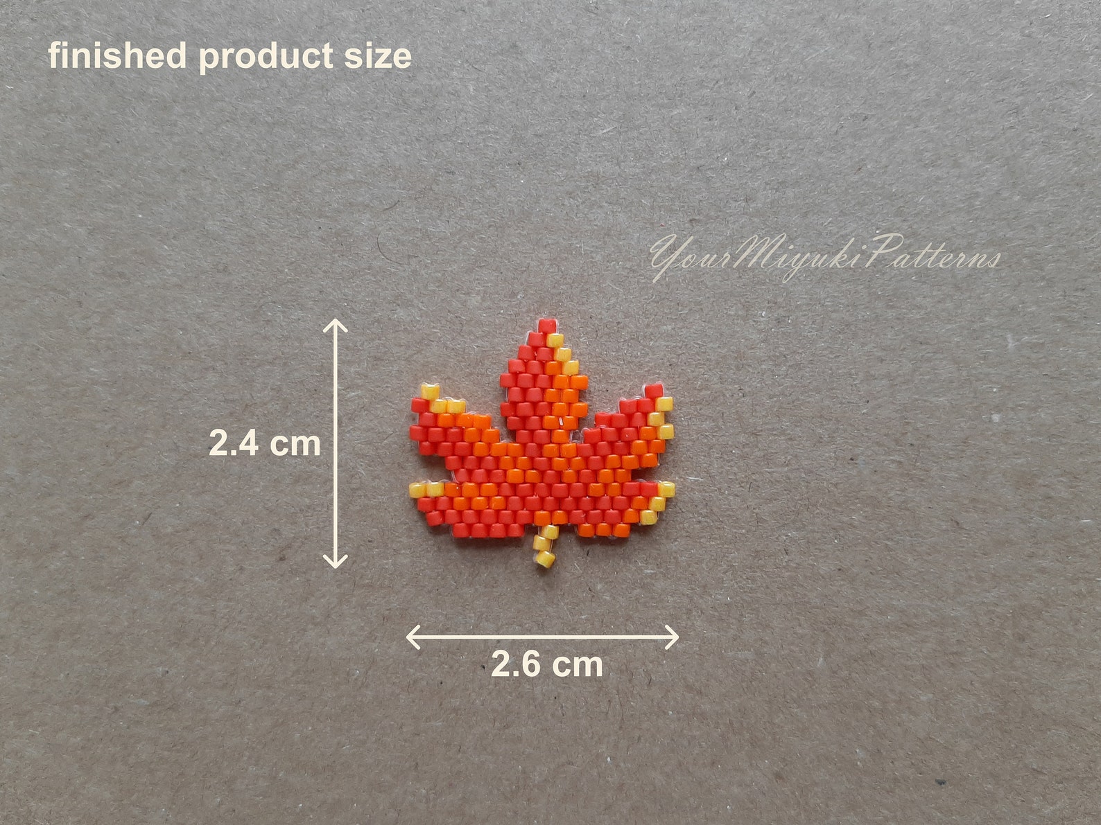 Autumn Beading Patterns, Maple Leaf Bead Pattern, Set of 3 Color ...