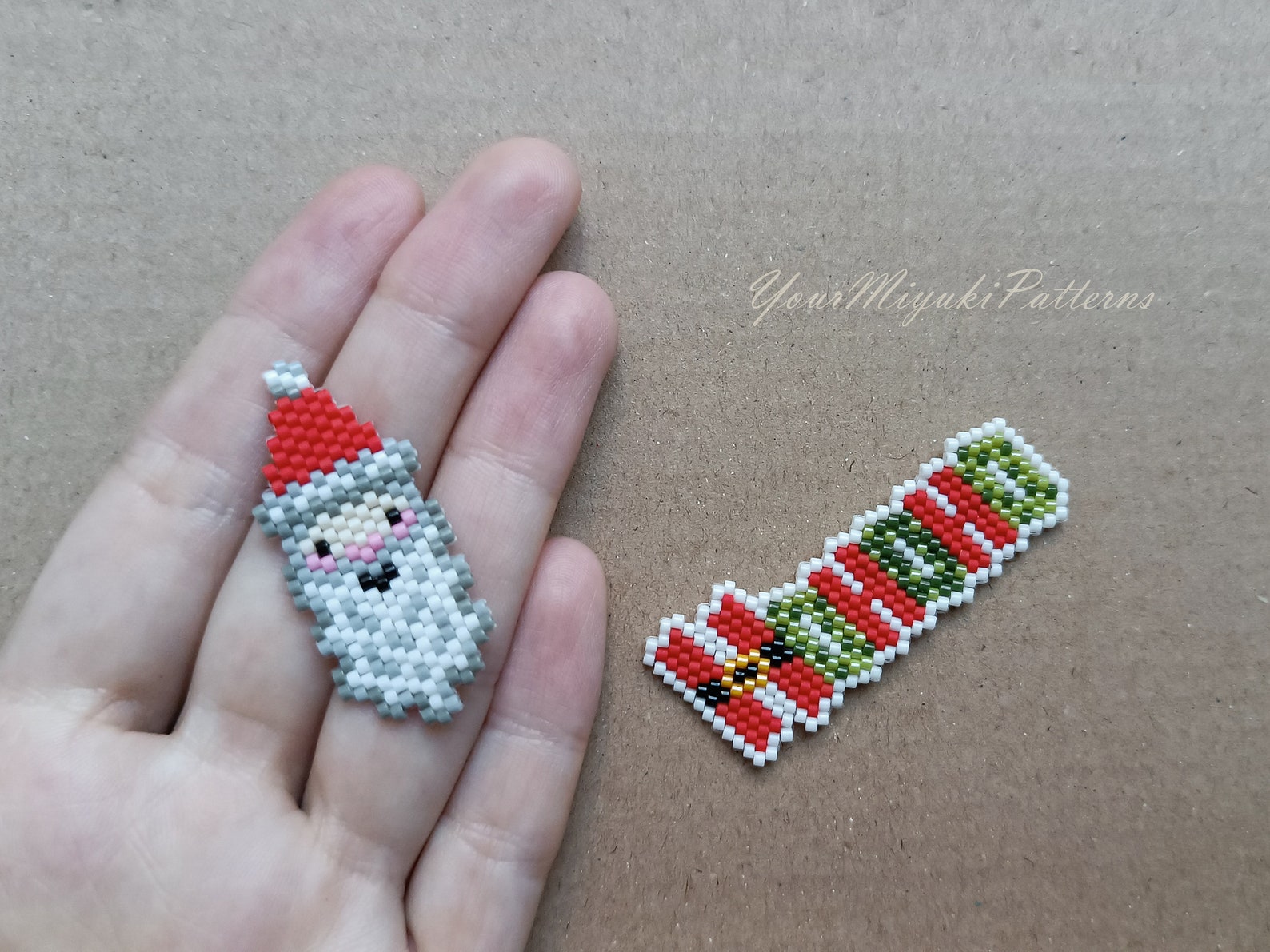 Seed Bead Santa Claus Pattern for Brick Stitch Beading in PDF, Beaded ...