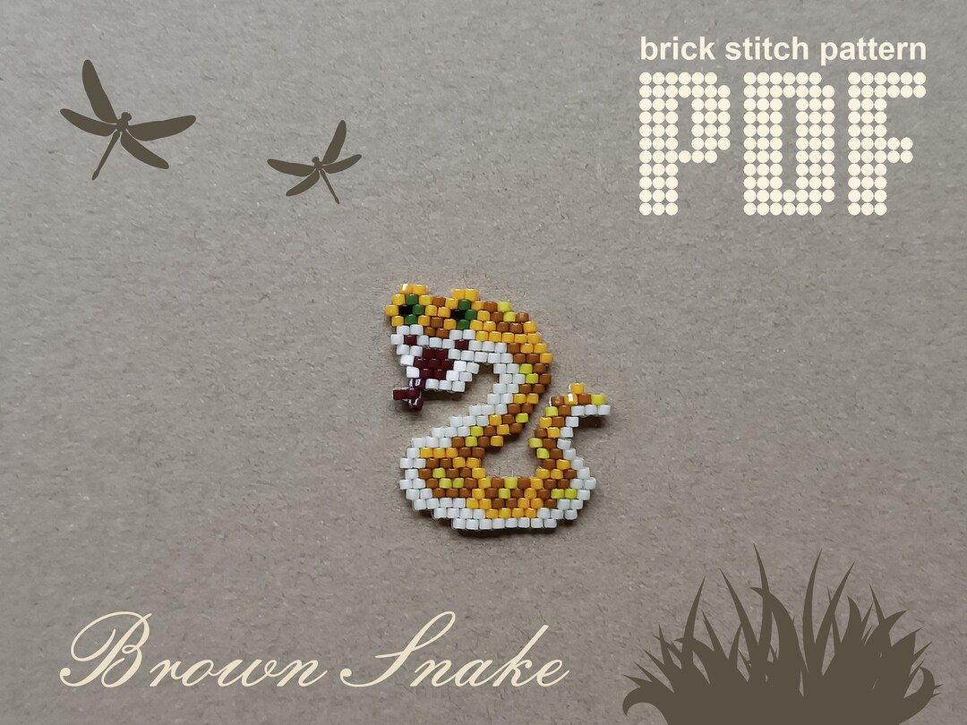 Beaded Snake Seed Bead Pattern PDF Brick Stitch Beading Beaded Animals ...