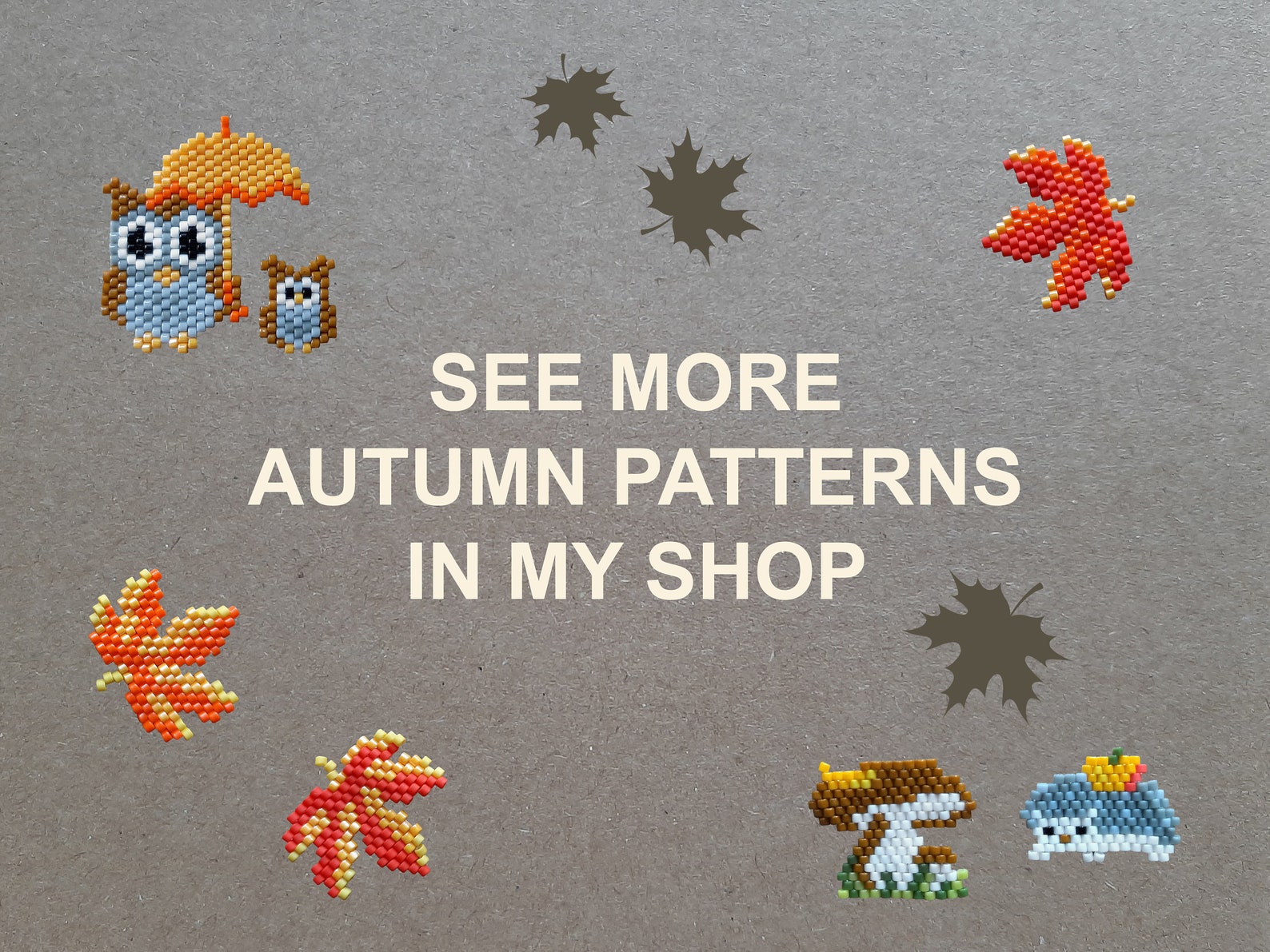 Autumn Beading Patterns Maple Leaf Bead Pattern Set of 3 - Etsy