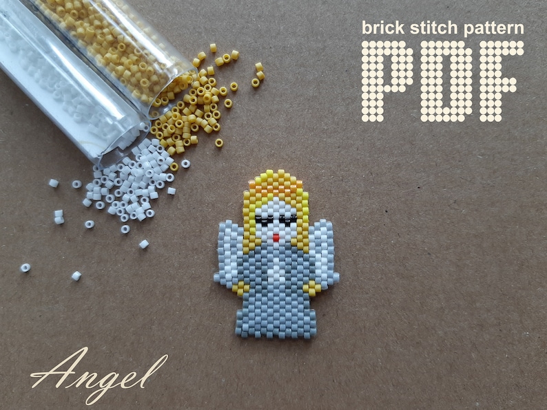 Beaded Angel Brick Stitch Pattern Beading Tutorial PDF Seed Bead ...