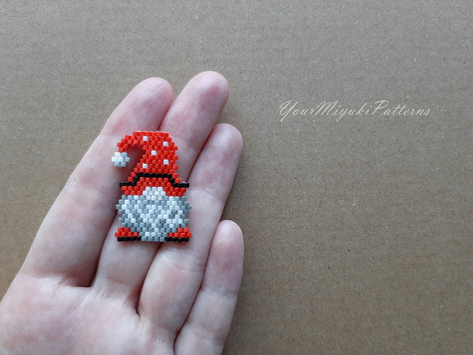 Christmas Gnome Bead Pattern, Brick Stitch Beading, Miyuki Delica ...