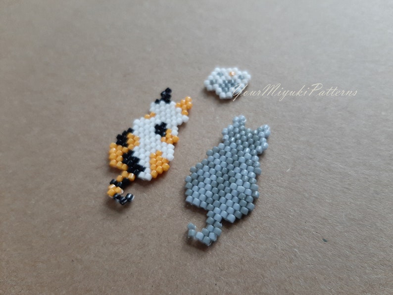 Chats mignons, perles de rocaille, animaux, motif brick stitch, motif ...