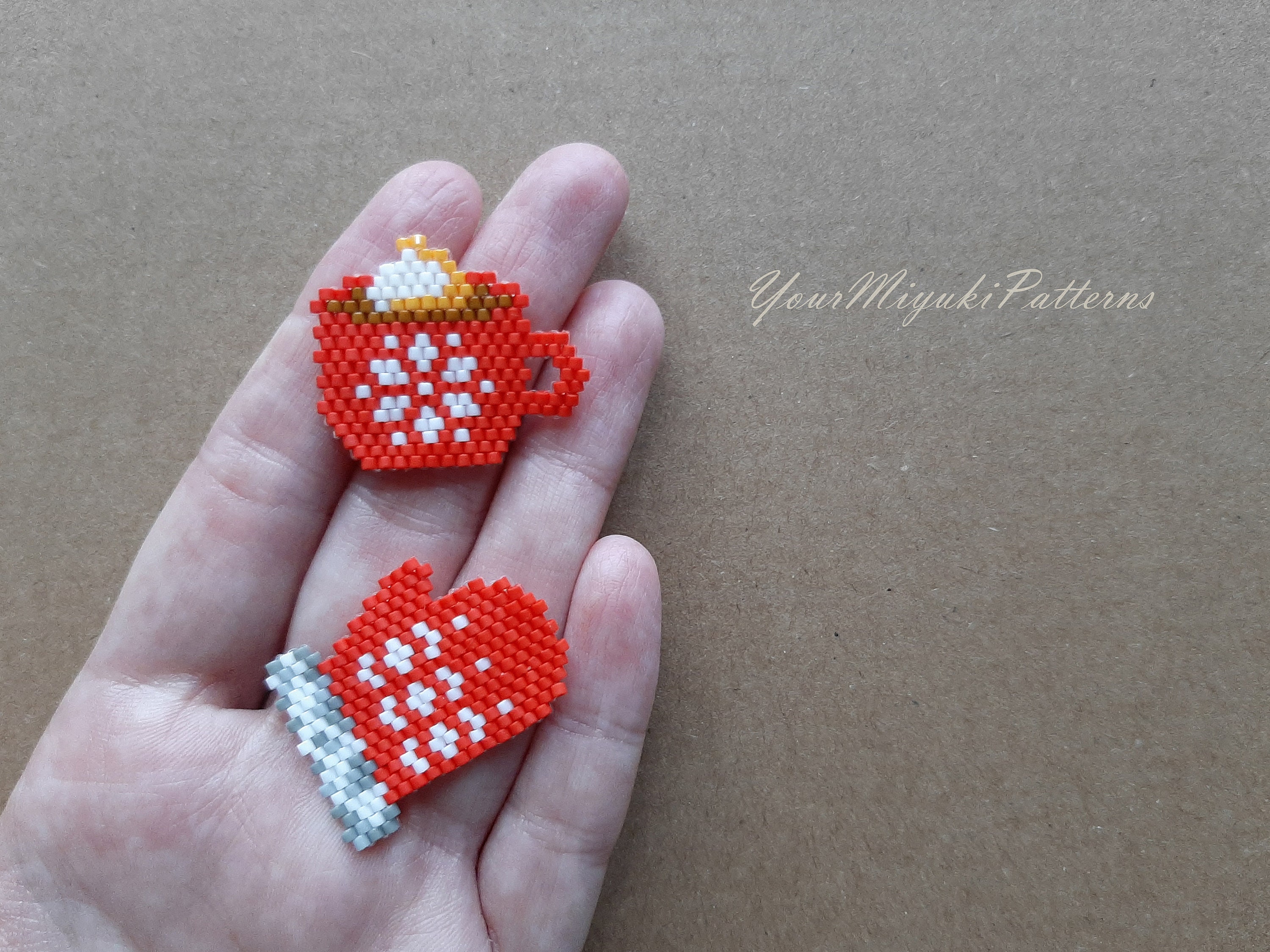 Christmas Bead Pattern, Seed Bead Pattern, Brick Stitch Pattern, Miyuki ...