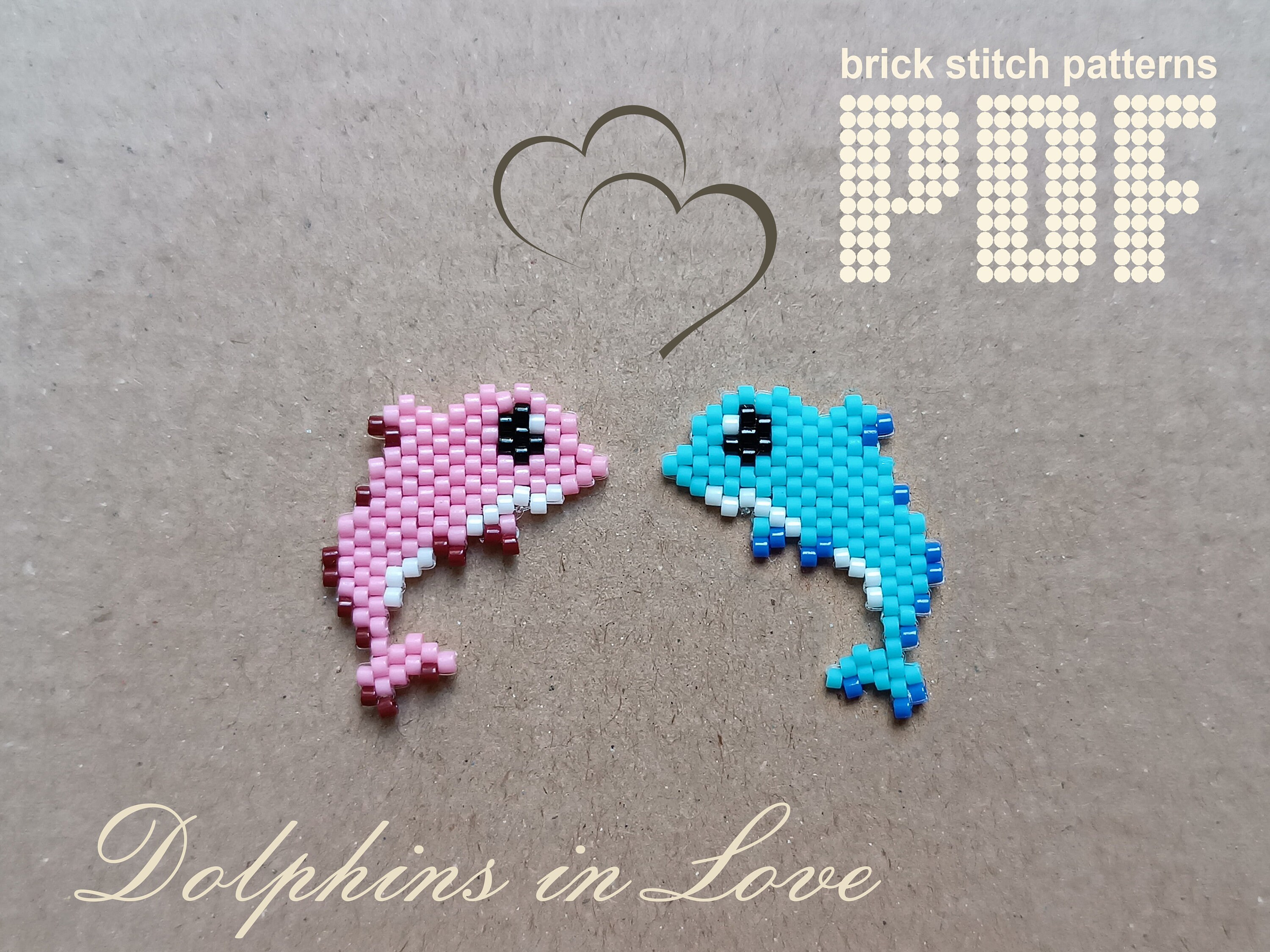 Beaded Dolphin Bead Pattern PDF Brick Stitch or Peyote Beading Patterns ...