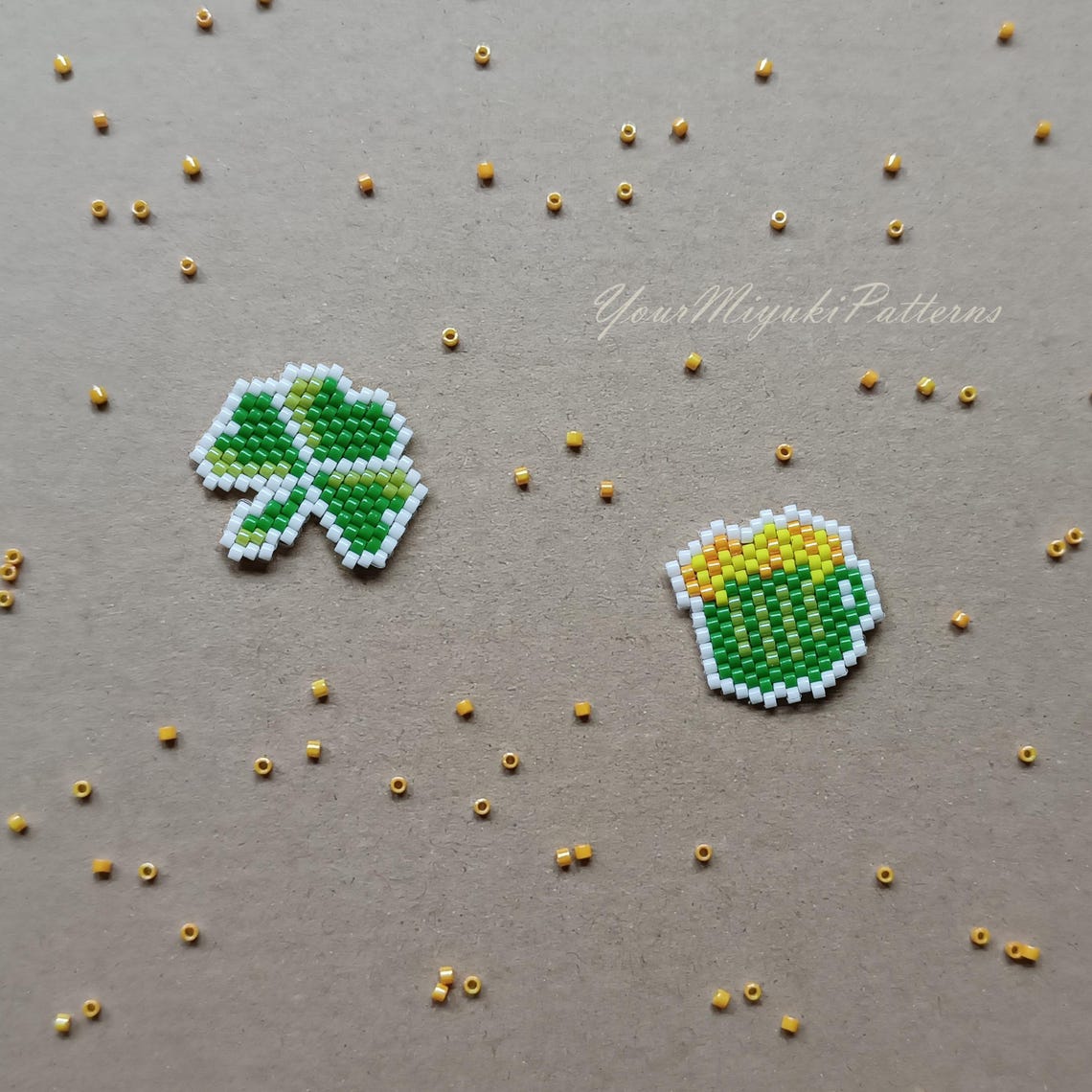 St. Patrick's Day Brick Stitch Beading Pattern: Clover, Beer ...