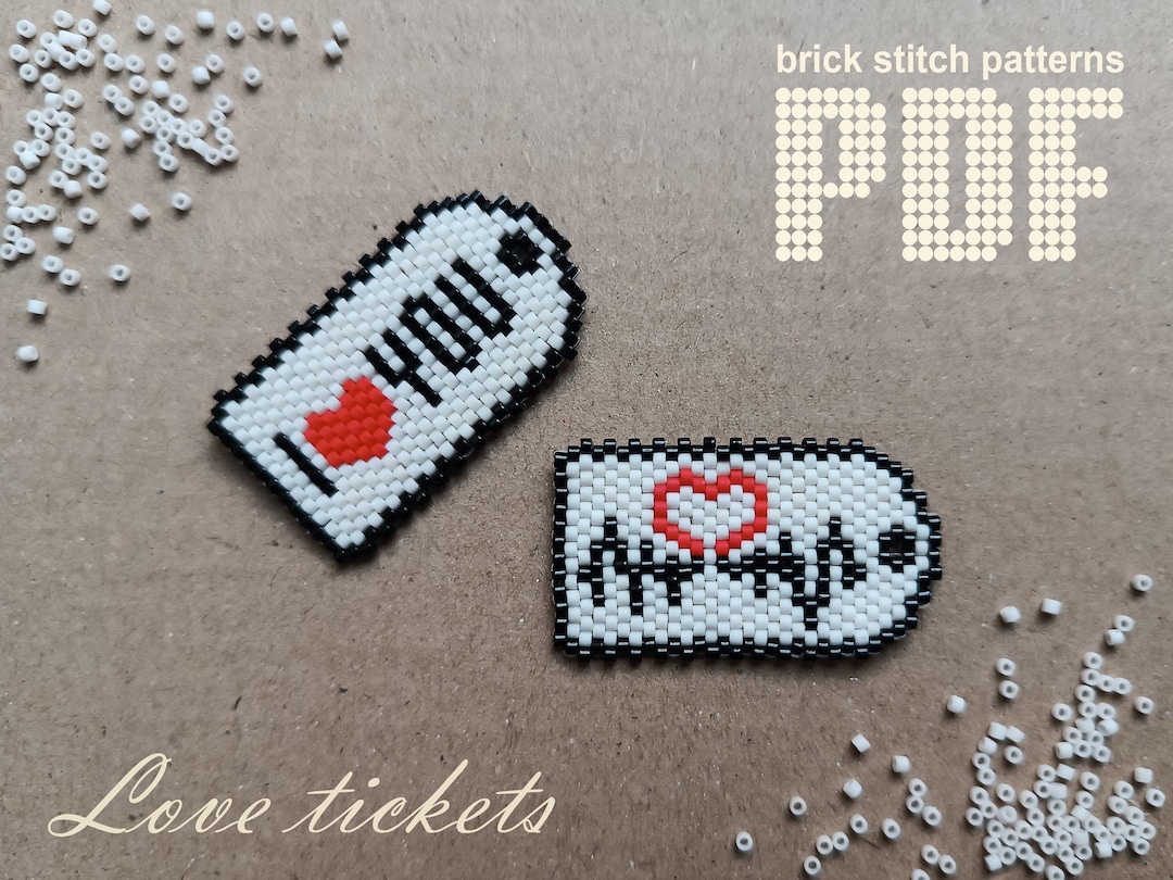 Brick Stitch Patterns, Beading Pattern, Seed Bead Pattern, Heart ...