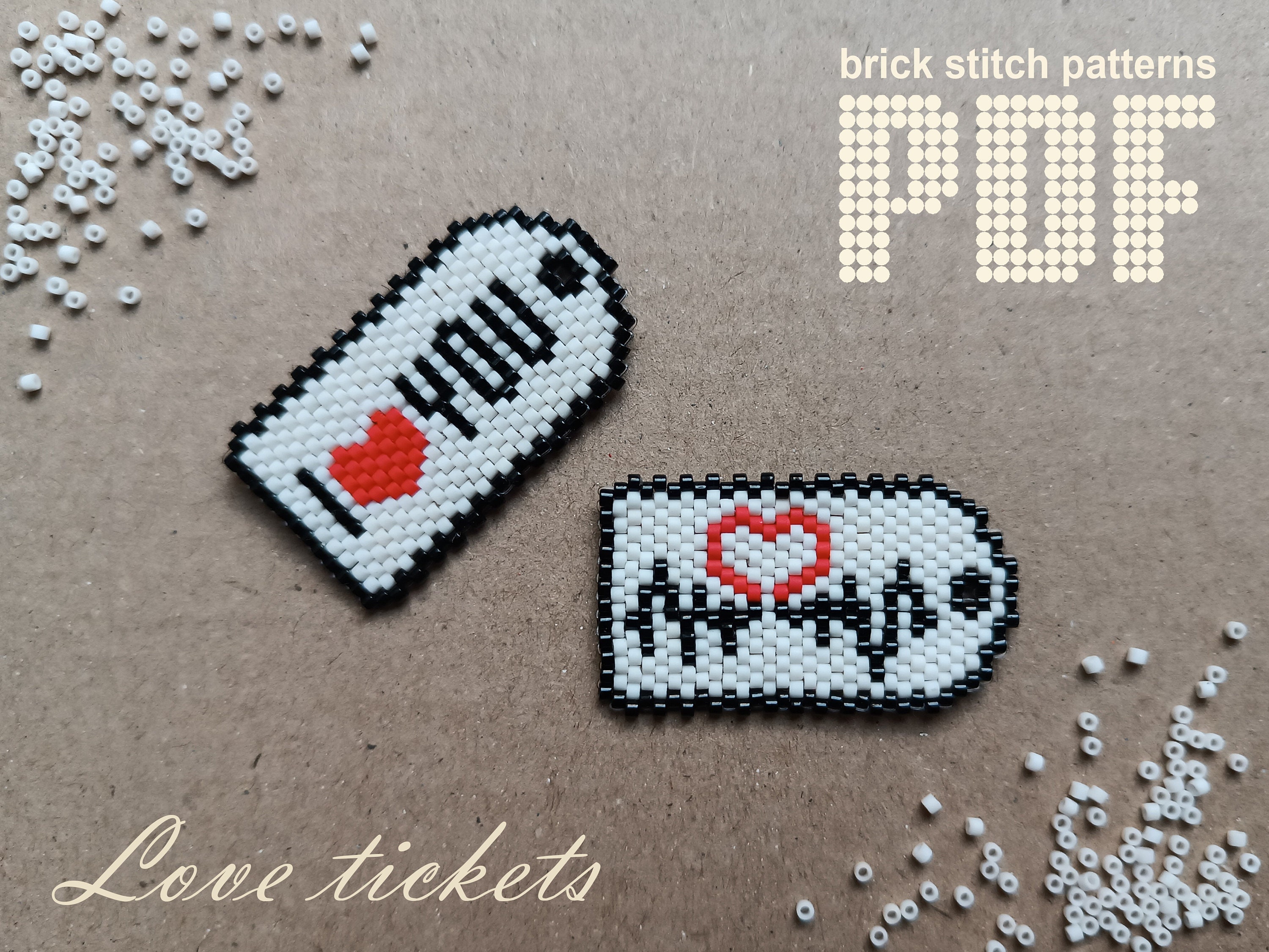 Brick Stitch Patterns, Beading Pattern, Seed Bead Pattern, Heart ...