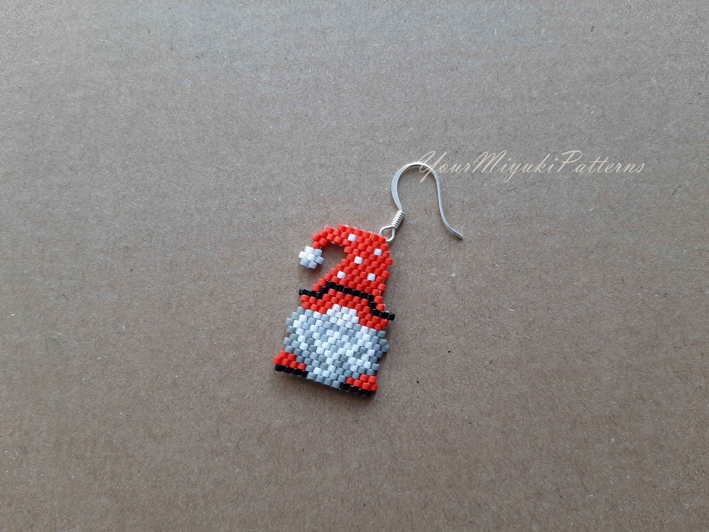 Christmas Gnome Bead Pattern, Brick Stitch Beading, Miyuki Delica ...