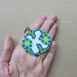 Seed Bead Pattern Floral Letter K for Brick Stitch Beading With Miyuki ...