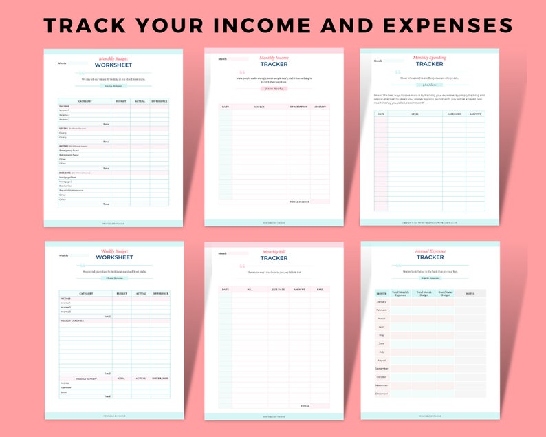 Budget Planner Printable, Budget Template, Personal Finance Planner ...