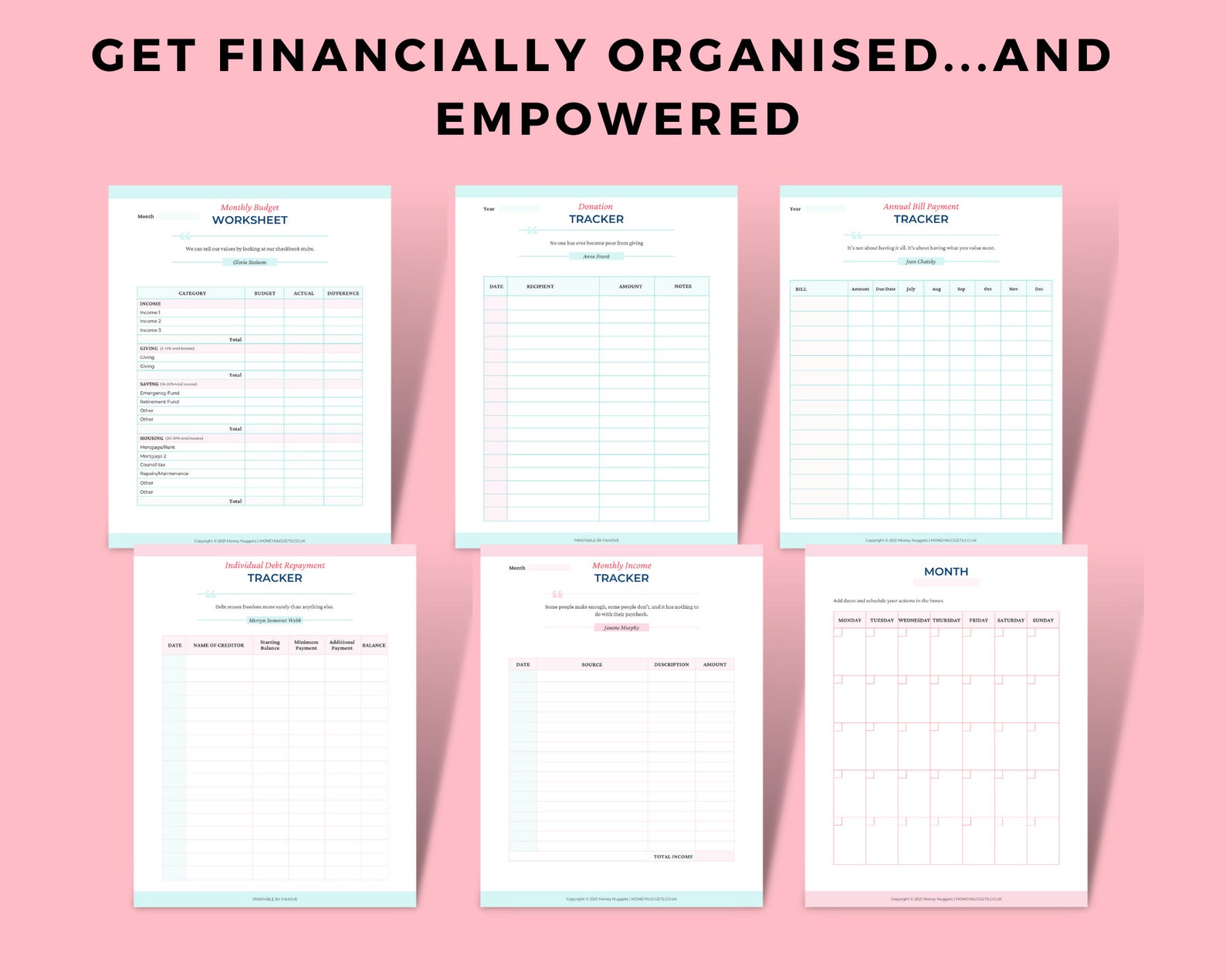 Budget Planner Printable, Budget Template, Personal Finance Planner ...