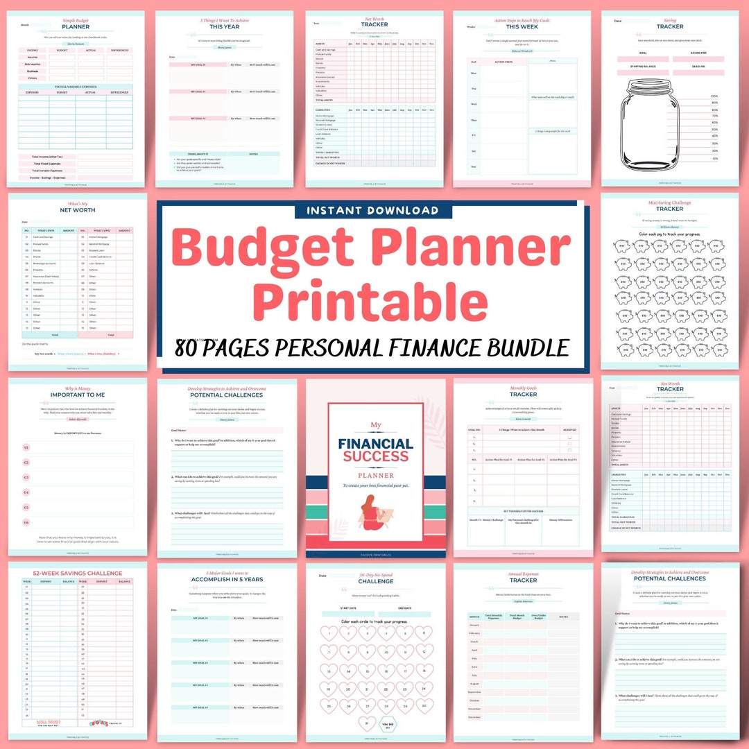 Budget Planner Printable, Budget Template, Personal Finance Planner ...