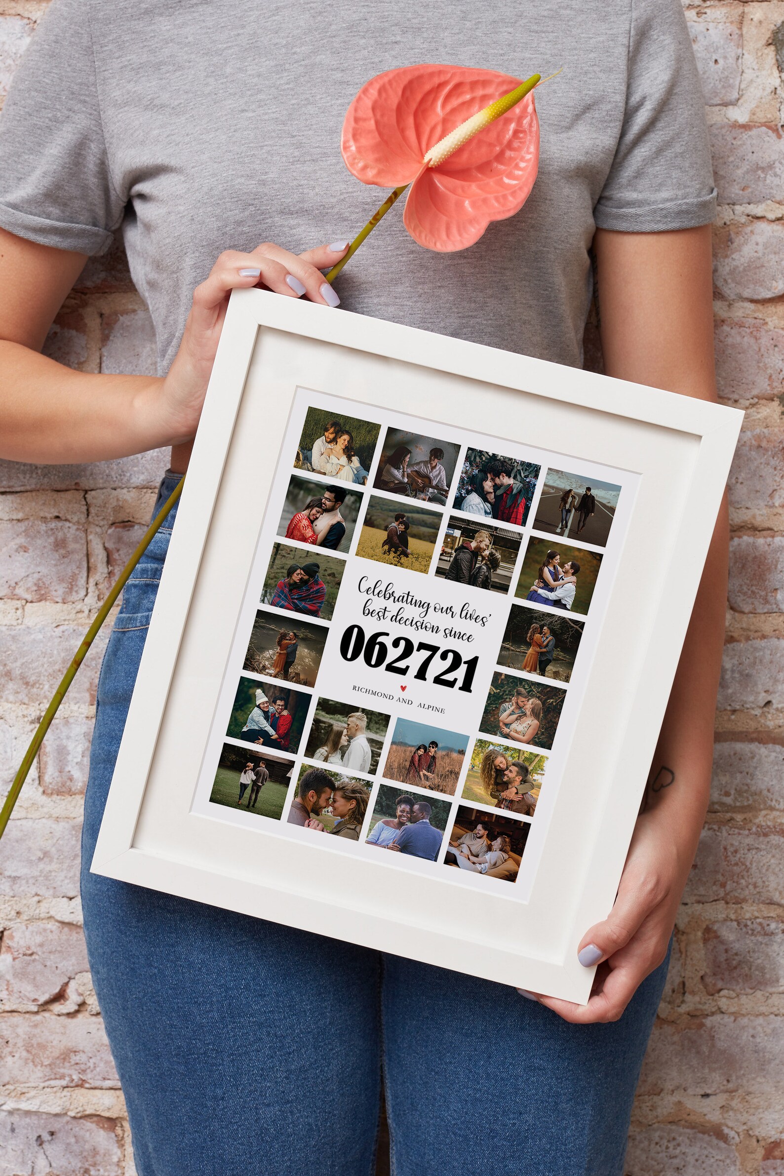 Personalize 1st Year Anniversary Photo Collage Gift A Custom - Etsy