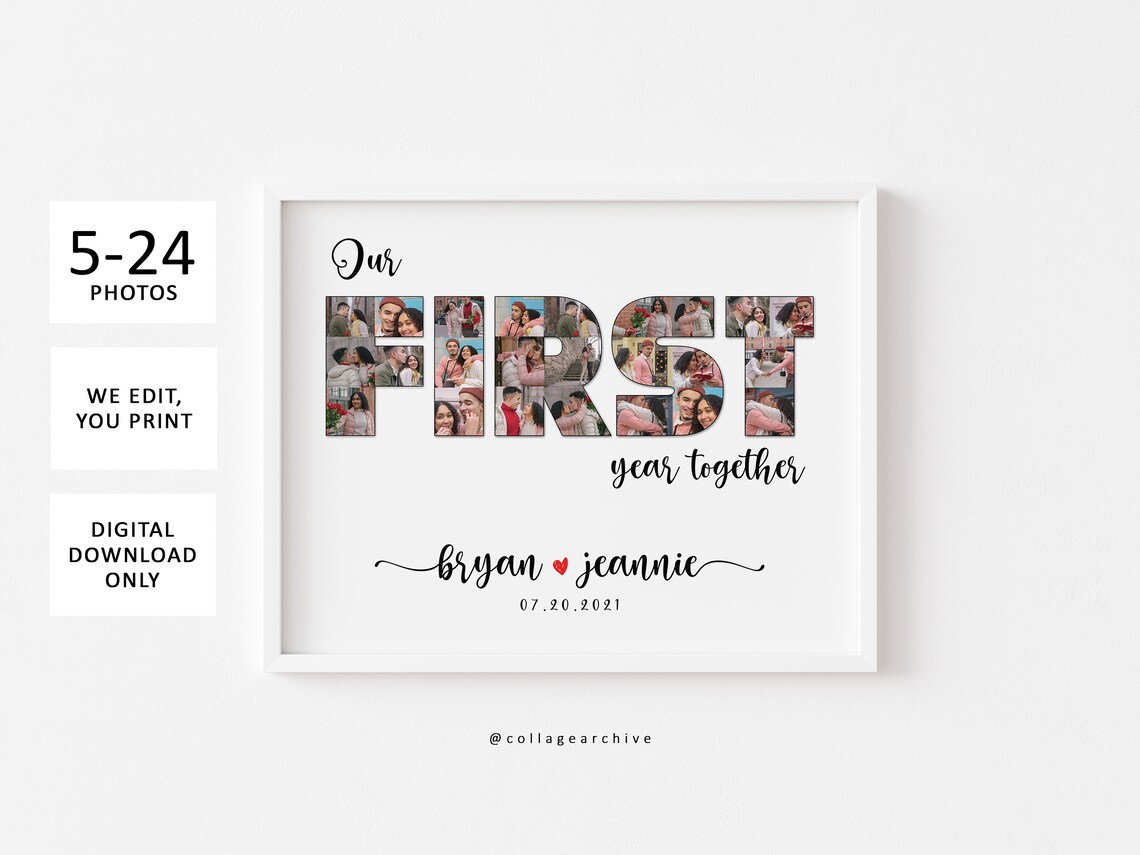 Our First Year Together Personalized Photo Collage One Year - Etsy