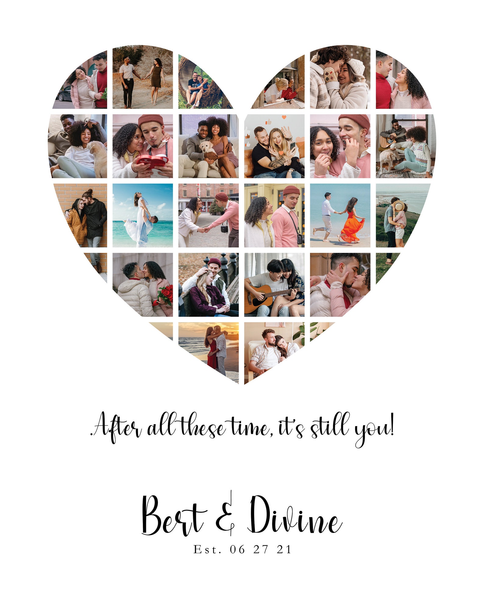 Custom Heart Photo Collage Anniversary Collage Gift for - Etsy