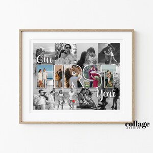 Our First Year Personalized Photo Collage, One Year Anniversary Gifts ...