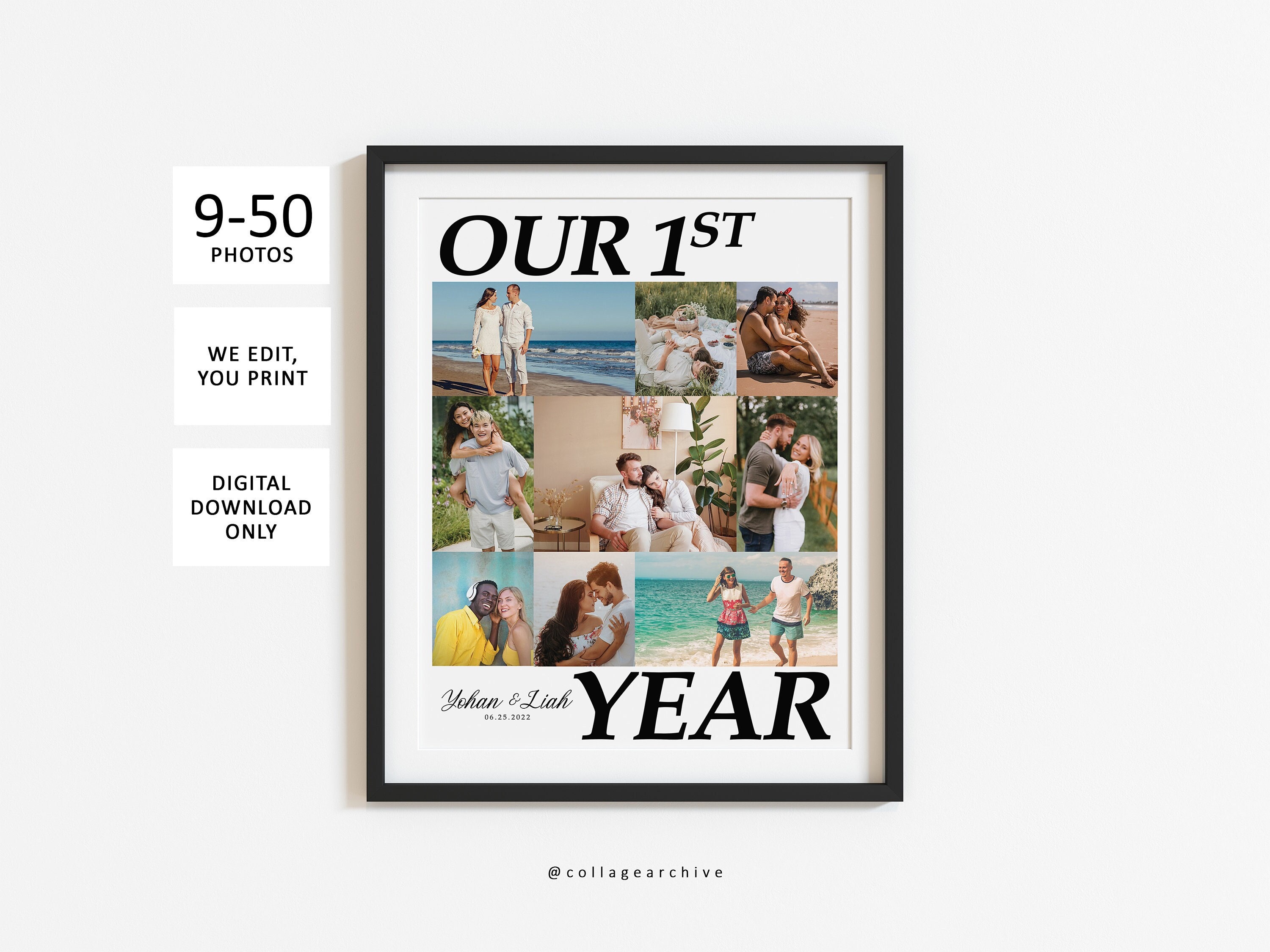 Our First Year Custom Photo Collage, Personalized Photo 1 Yr ...