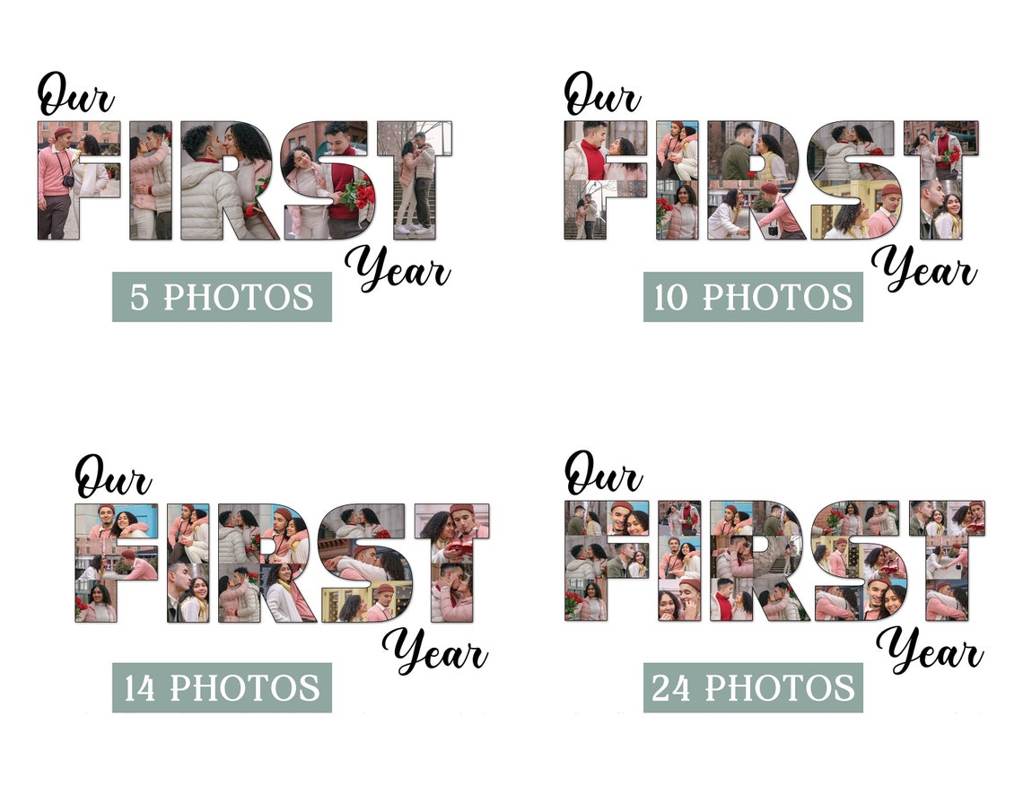 Our First Year Together Personalized Photo Collage One Year - Etsy