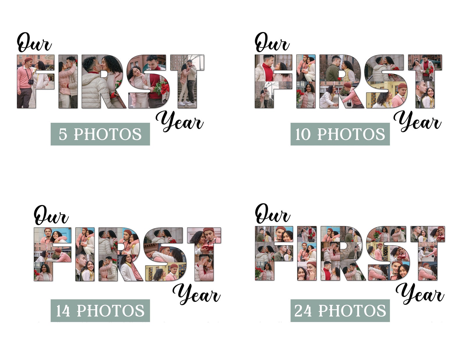 Our First Year Together Personalized Photo Collage One Year - Etsy