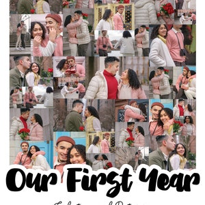 Our First Year Together Custom Photo Collage, Personalized Photo 1 Year ...