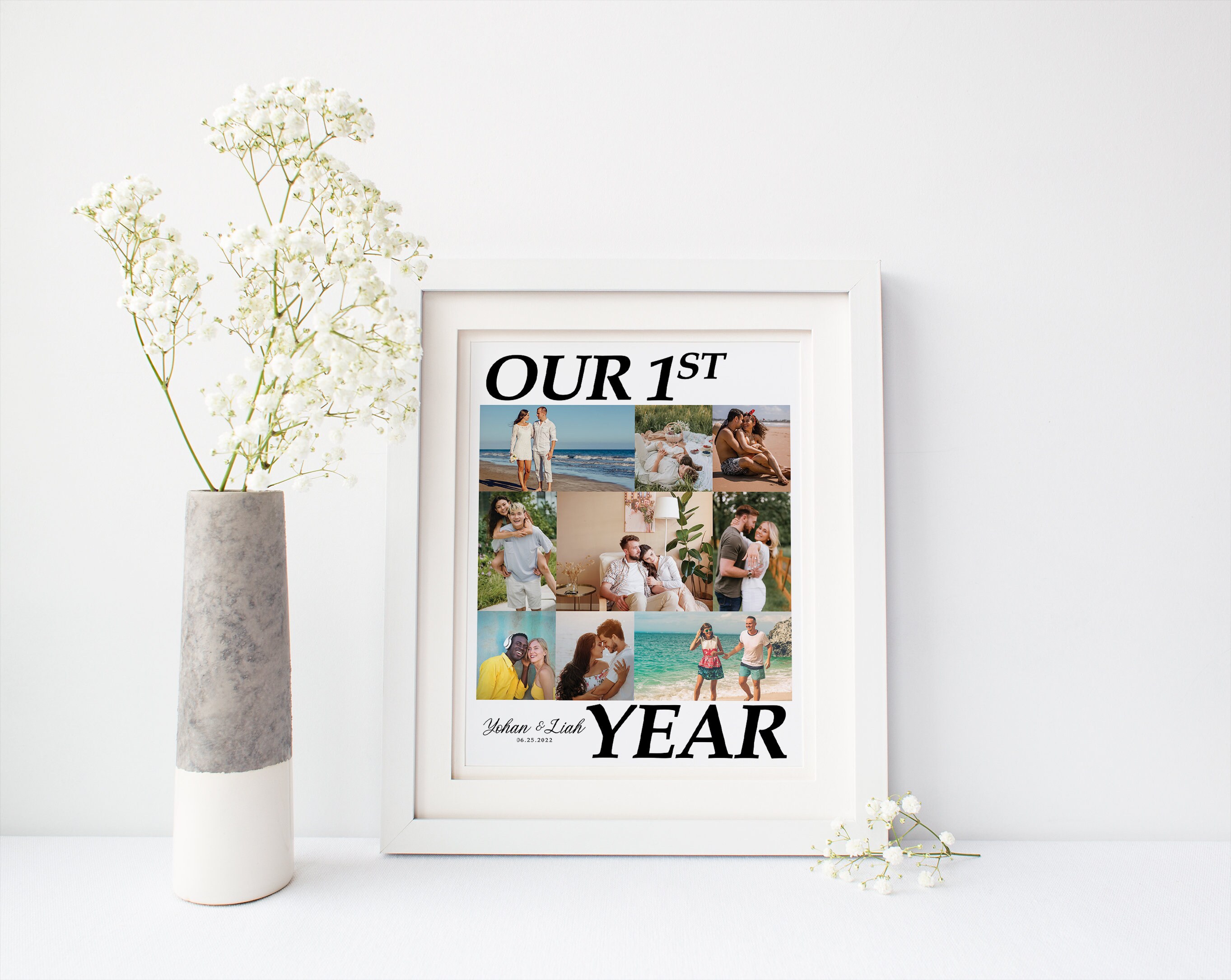 Our First Year Custom Photo Collage, Personalized Photo 1 Yr ...