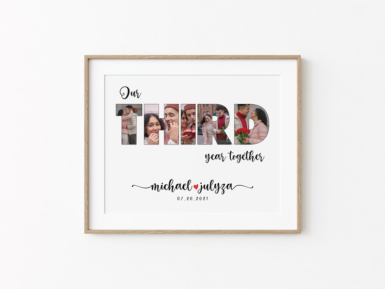 Our Third Year Together Personalized Photo Collage, Three Year ...