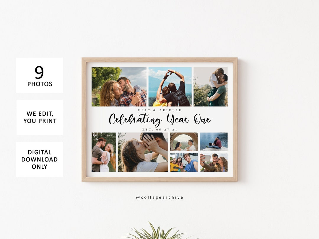 Personalize 1st Year Anniversary Photo Collage Gift A Custom - Etsy