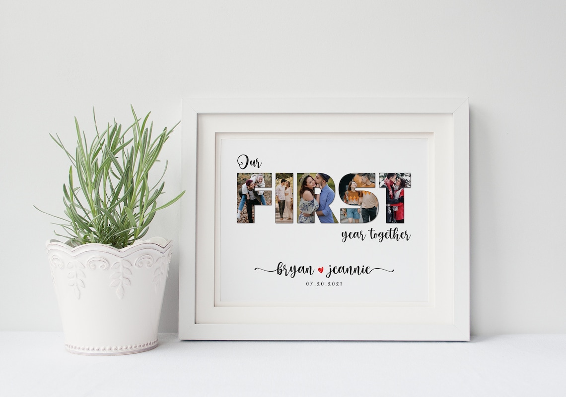 Our First Year Together Personalized Photo Collage One Year - Etsy