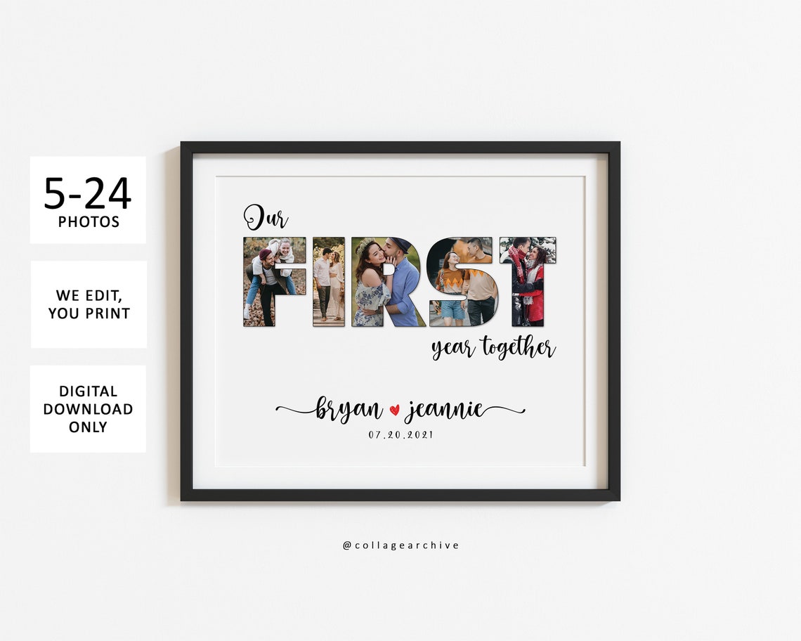 Our First Year Together Personalized Photo Collage One Year - Etsy