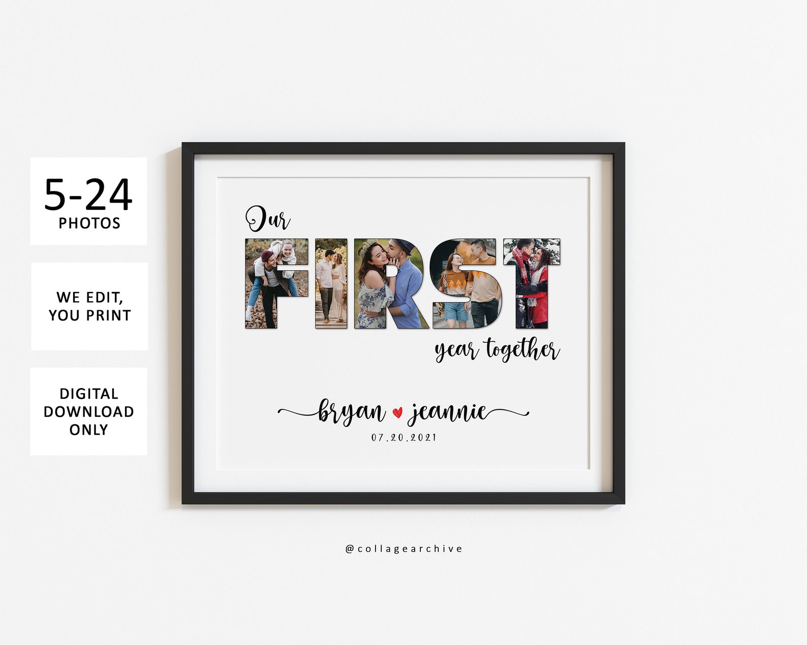 Our First Year Together Personalized Photo Collage One Year - Etsy