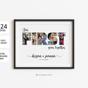 Our First Year Together Personalized Photo Collage, One Year ...
