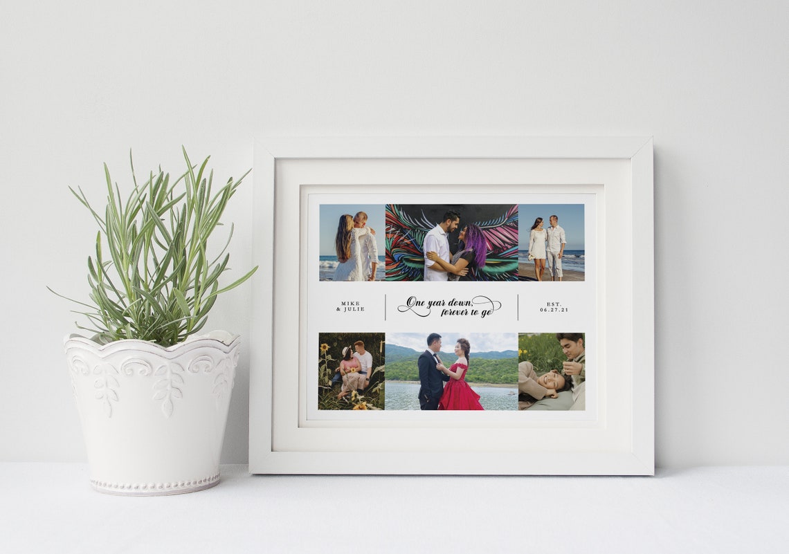 Personalize 1st Year Anniversary Photo Collage Gift A Custom - Etsy