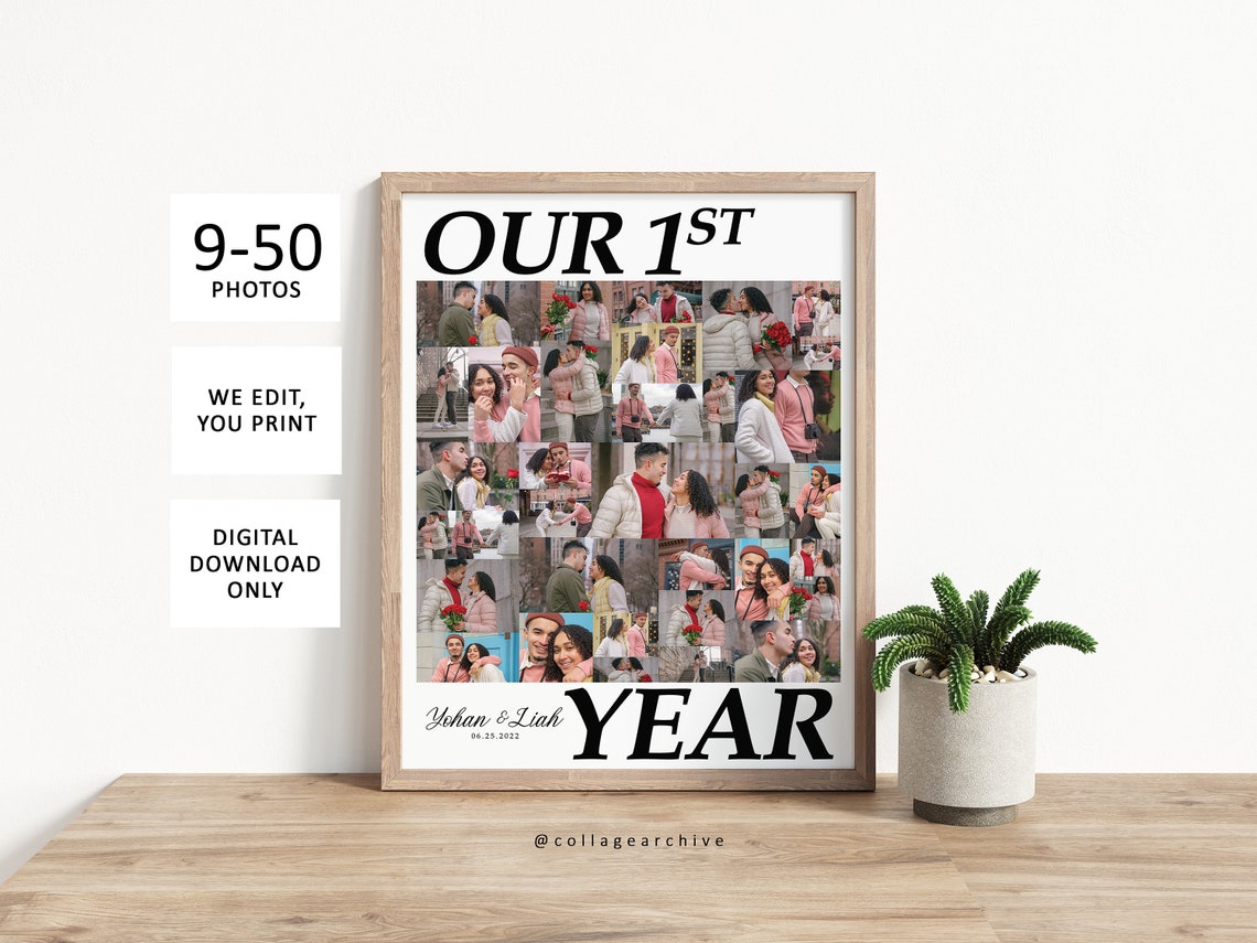 Our First Year Custom Photo Collage, Personalized Photo 1 Yr ...