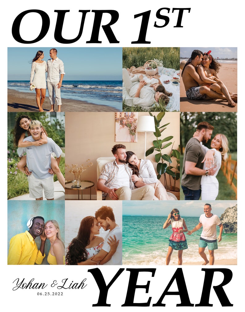 Our First Year Custom Photo Collage, Personalized Photo 1 Yr ...